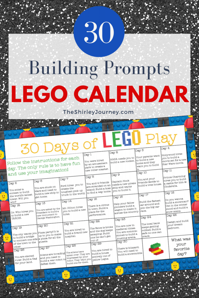 30 Days of LEGO Play – Free Printable Calendar - The Shirley Journey