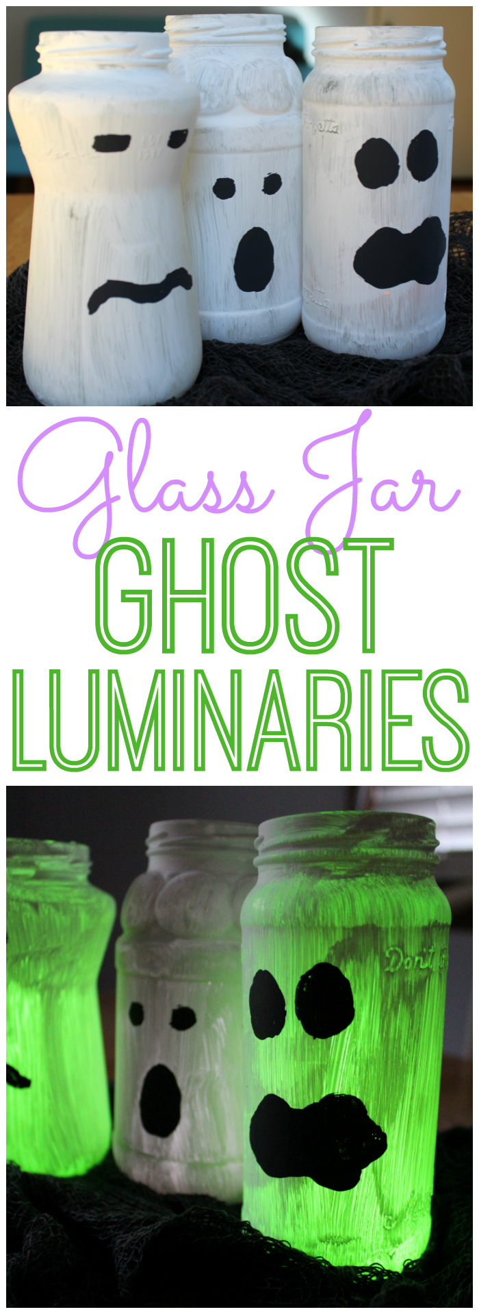 Glass Jar Ghost Luminaries - The Shirley Journey